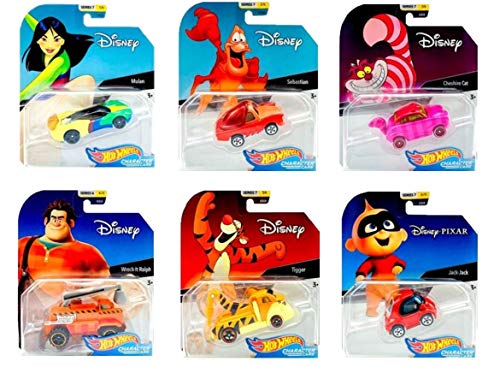 Hot Wheels Set of 6 Disney/Pixar Character Cars, Series 7, 1/64 ...