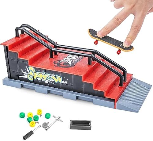 HMEEN Finger Skateboards Ramp Set, Fingerboard Skatepark Deck with ...