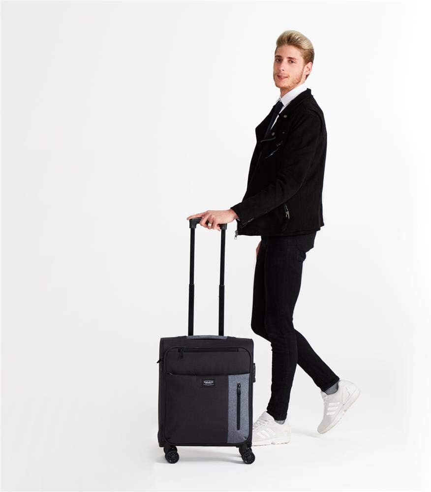 Movom Band Black Luggage Set 55/66/76 cm Soft Polyester TSA Lock 194 ...