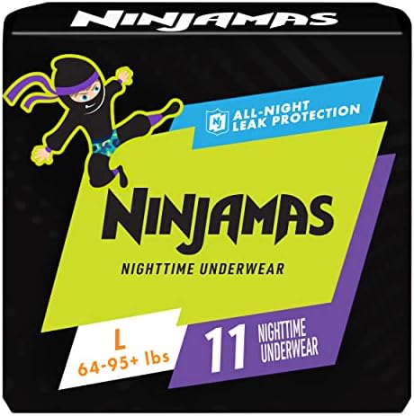 Ninjamas Bedwetting Disposable Underwear, Size L/XL (29-57 Kgs), Night ...