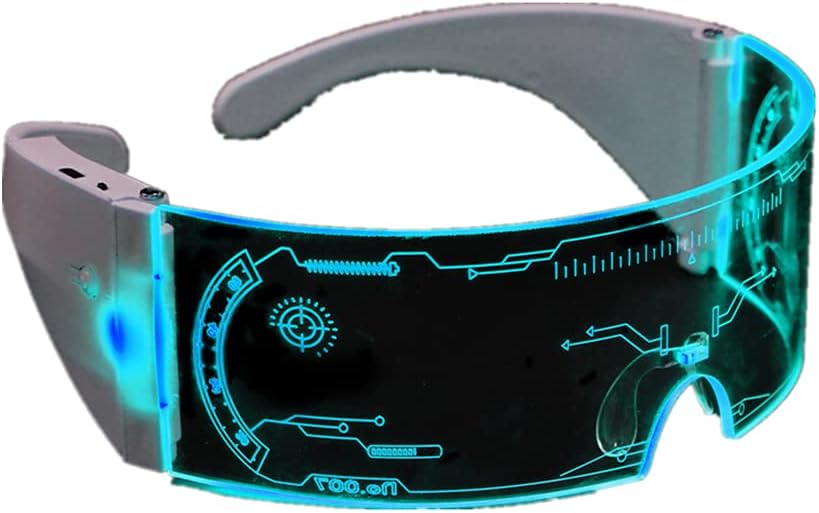 Gafas de visera LED con modo de 7 colores, gafas luminosas recargables ...