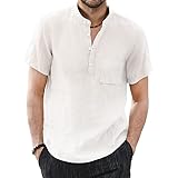 COOFANDY Men's Cotton Linen Henley Shirt Long Sleeve Hippie Casual Beach T Shirts at Amazon Men ...