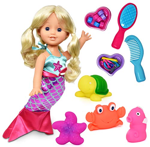 Gift Boutique Mermaid Doll, 12 Inch Princess Doll with Blonde Hair and ...