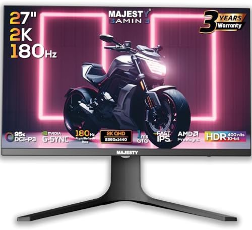 سعر Majesty 27 Inch 2K QHD Gaming Monitor 2560x1440, IPS, 180Hz ...