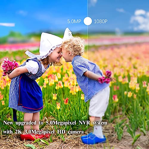 (90 Days Storage & Dual Antennas for WiFi Enhanced) AI Human Detected 2K 3.0MP Wireless Security ...