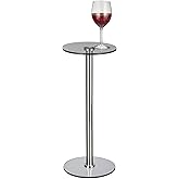 Amazon.com: mDesign Glass Top Side/End Drink Table - Tall Modern Round ...