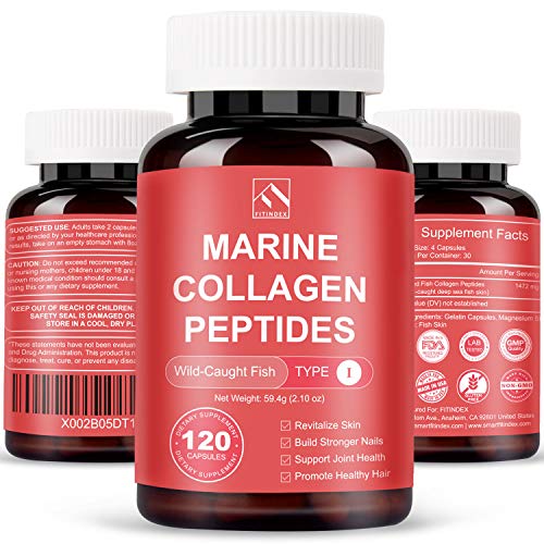 Marine Collagen 120 Capsules 1472 mg, Anti-Aging Collagen Pills ...