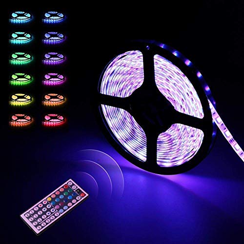 ELENKER LED Strip Lights Kit, 16.4ft Color Changing SMD 5050 RGB 150 ...