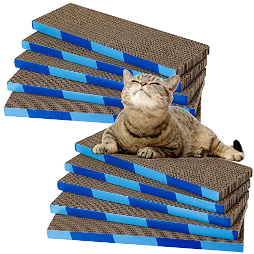 Tatuo 10 Pcs Cat Scratching Pads Large Cat Scratcher Cardboard 14.6 x 4 ...