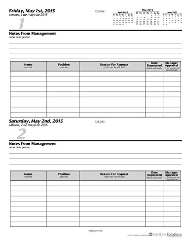 The Manager's Red Book - Request Days Off logbook / notebook / planner ...