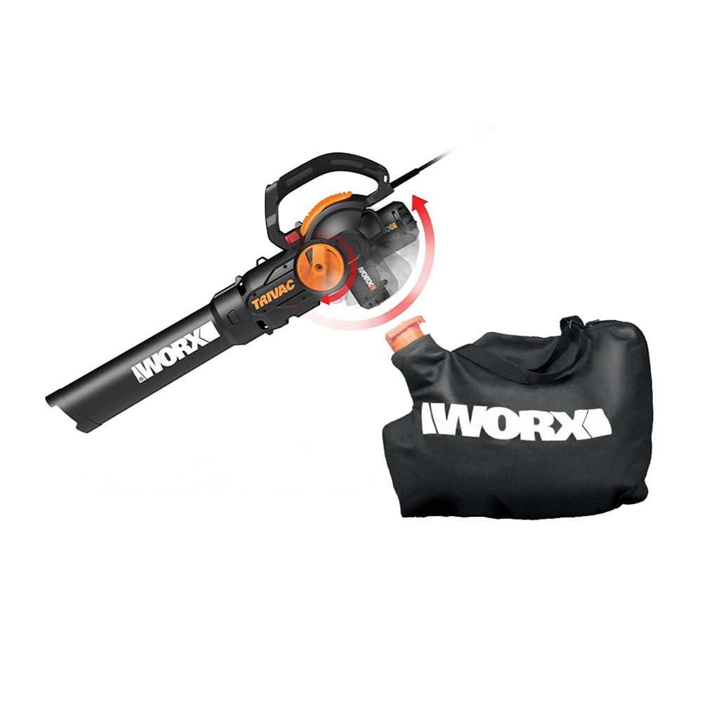 WORX 12 Amp Trivac 3-in-1 Electric Leaf Blower/Mulcher/Yard Vacuum ...