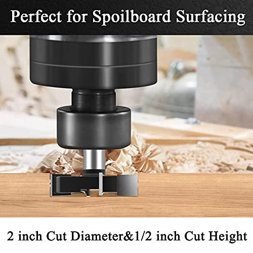 CNC Spoilboard Surfacing Router Bit, 1/2 Inch Shank Slab Flattening ...