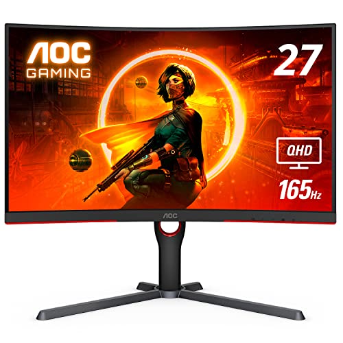 AOC GAMING CQ27G3S Frameless Curved Gaming Monitor, QHD 2K 2560x1440 ...