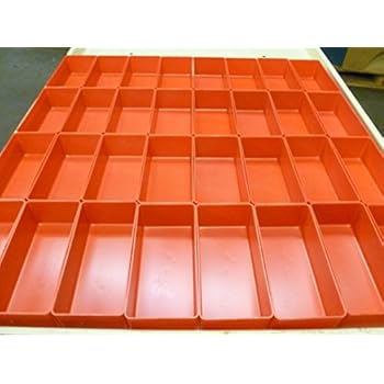 32-3"x6"x2" Deep Red Plastic Boxes fit Lista Vidmar Toolbox Organizers ...