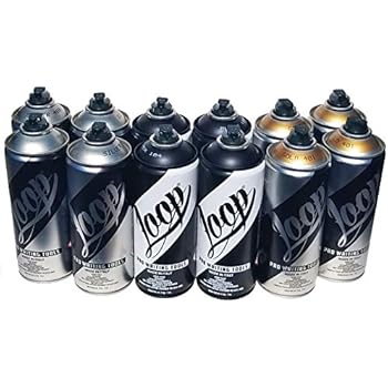 Montana BLACK 400ml Set of 12 Graffiti Street Art Mural Spray Paint ...