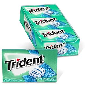 Amazon.com : Trident Sugar Free Gum, Minty Sweet Twist, 14 Count (12 ...