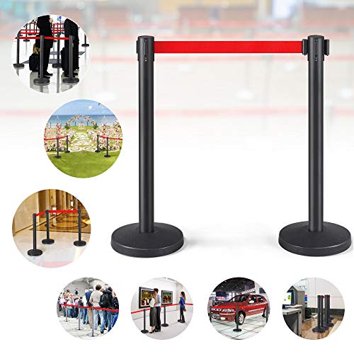 Yaheetech Red Retractable Belt Crowd Control Stanchion/Queue Line ...