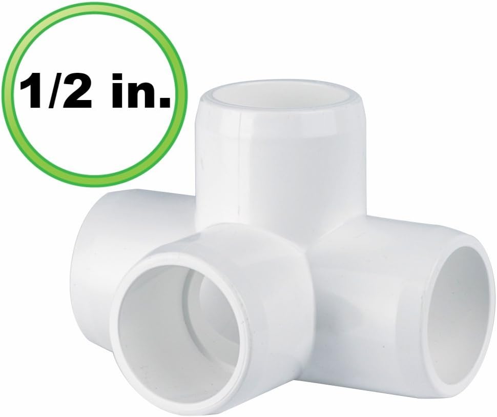 1/2" 4-way Tee PVC Fitting Connector - Pipe Fittings - Amazon.com