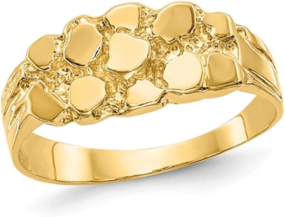 Amazon.com: Ladies 14K Yellow Gold Nugget Ring: Jewelry