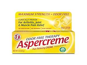 Amazon.com: Aspercreme Odor Free Topical Analgesic Cream, 3 Ounce Tube ...