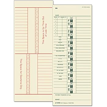 Amazon.com : TOPS 1257 Time Card for Acroprint/Simplex, Weekly, Two ...
