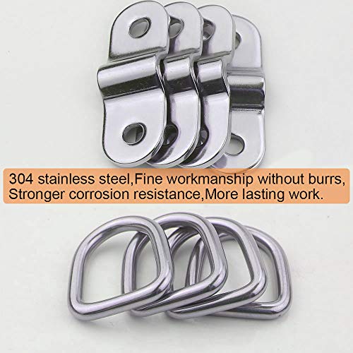 TooTaci 4 Pack D Ring Tie Down Anchors Lashing Rings, 1/4'' D-Rings Anchor 1200 lbs Capacity ...