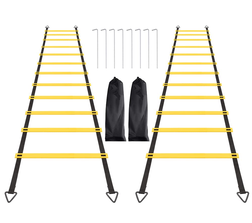 Mua Agility Ladder Set, 2 Pack 12 Rungs Agility Ladder Set, Speed Training Ladder with Steel ...