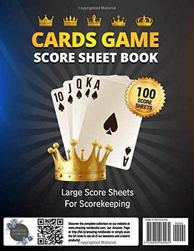 Cards Game Score Sheet Book: 100 Large Score Sheet Pages For ...