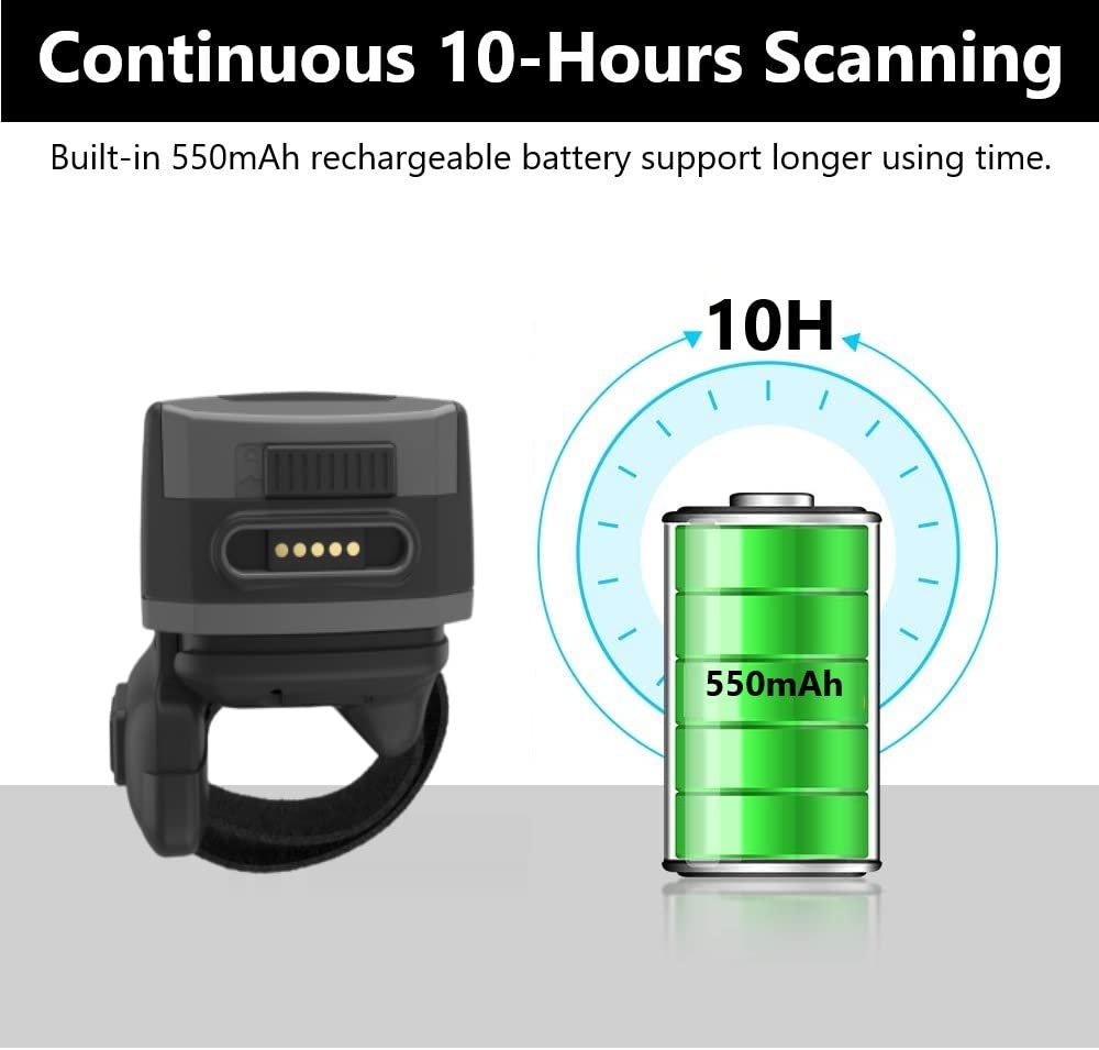 Mua Ring Barcode Scanner 1D Reader Mini Wireless Finger Barcode Reader ...