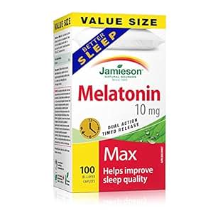 Jamieson Melatonin 10 mg Dual Action Time Release - Value Size: Amazon ...