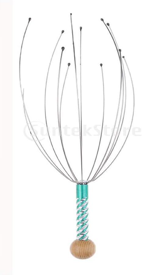 Scalp Massager Hand Held Therapeutic Head Scratcher Steel Wire Head ...