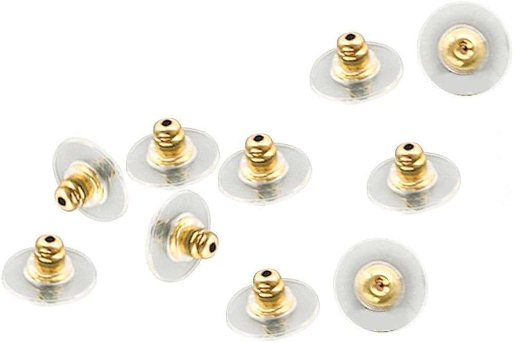 Pack Of 10 Hypo Allergenic Bullet Clutch Earring Backs with Pad (5 ...