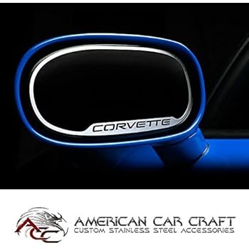 Amazon.com: C5 Corvette Brushed Stainless Steel Outside Mirror Side ...