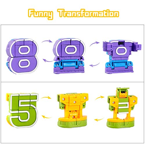 Lydaz Number Robots Transforming Toys Birthday Gift for 3 4 5 6 Years ...