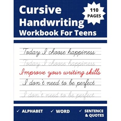 Buy Cursive Handwriting Workbook For Teens: A cursive writing practice ...