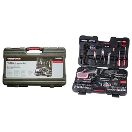 Task Force 185-Piece Standard/Metric Mechanics Tool Set with Case B469 ...