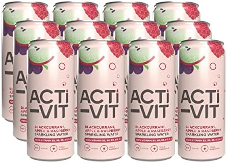 Acti-Vit Sparkling Flavoured Vitamin Water Cans with B Vitamins B5, B6 ...