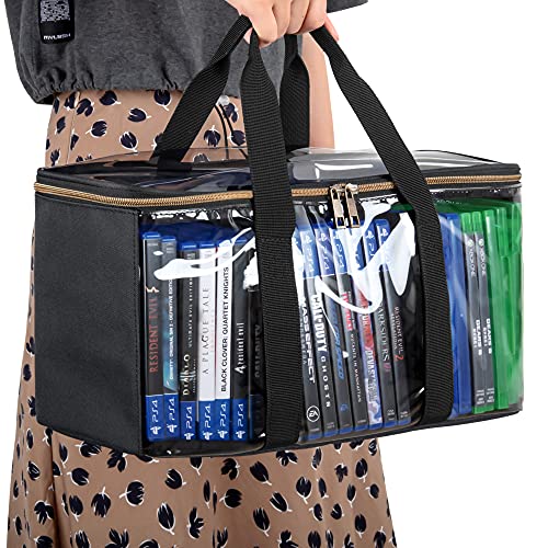 Trunab Game Disc Storage Case Hold Up to 24 Discs, Portable Bag Gaming ...