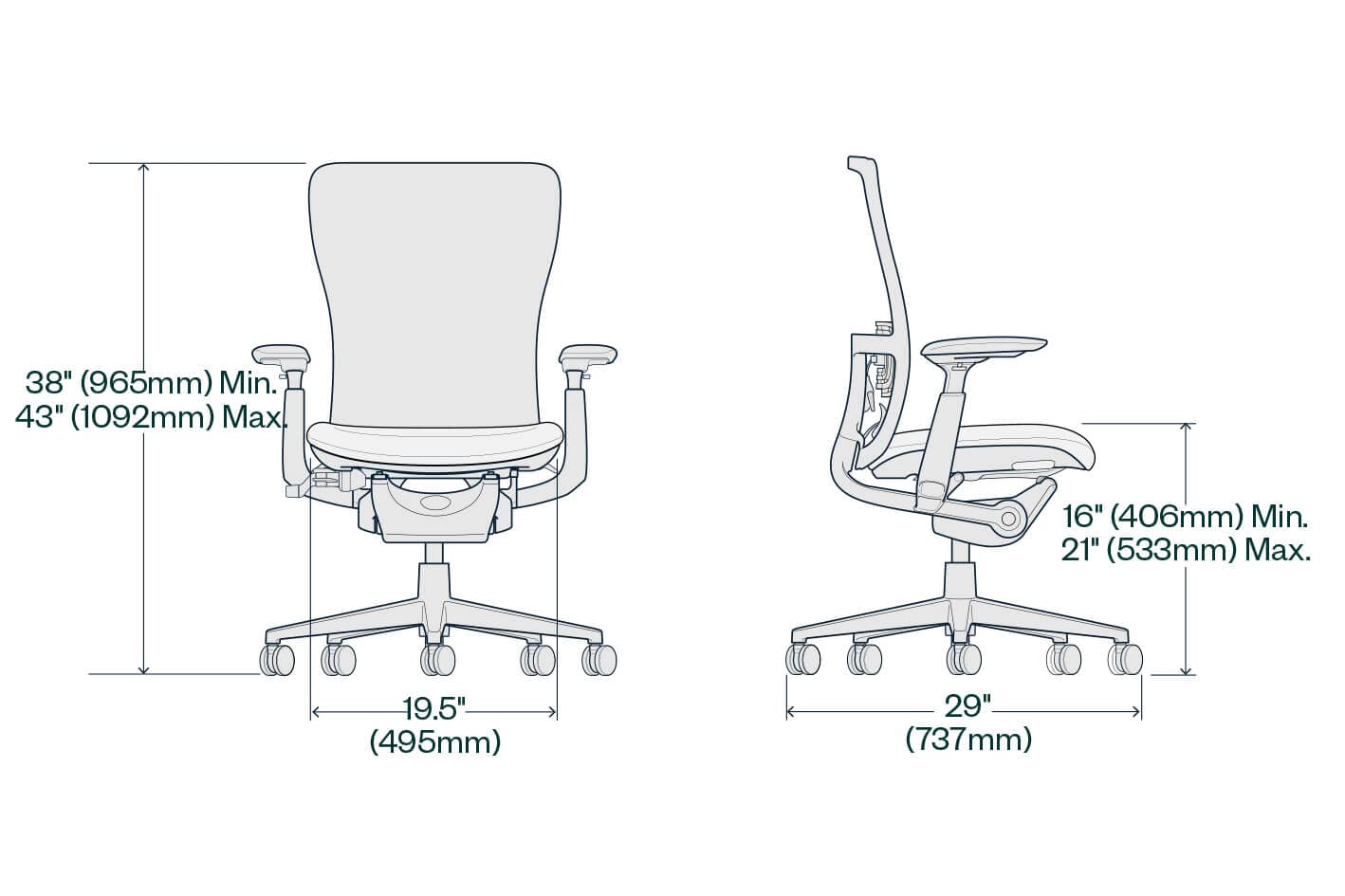 Mua Haworth Zody Standard Posture Mesh Office Chair – Ergonomic Desk ...