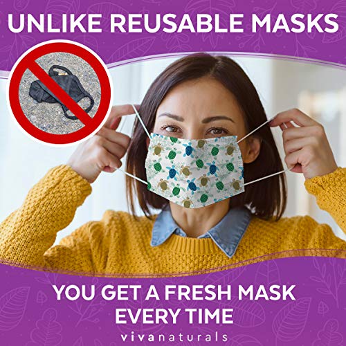 Turtle Mask 50 Pack 3 Ply Turtle Face Mask Premium Disposable Face 