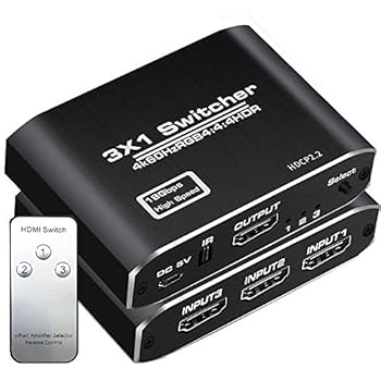 Amazon.com: EnjoyGadgets 3-Port HDMI Switch (Switcher Selector), 3 In 1 Out, Support 3D, Remote ...
