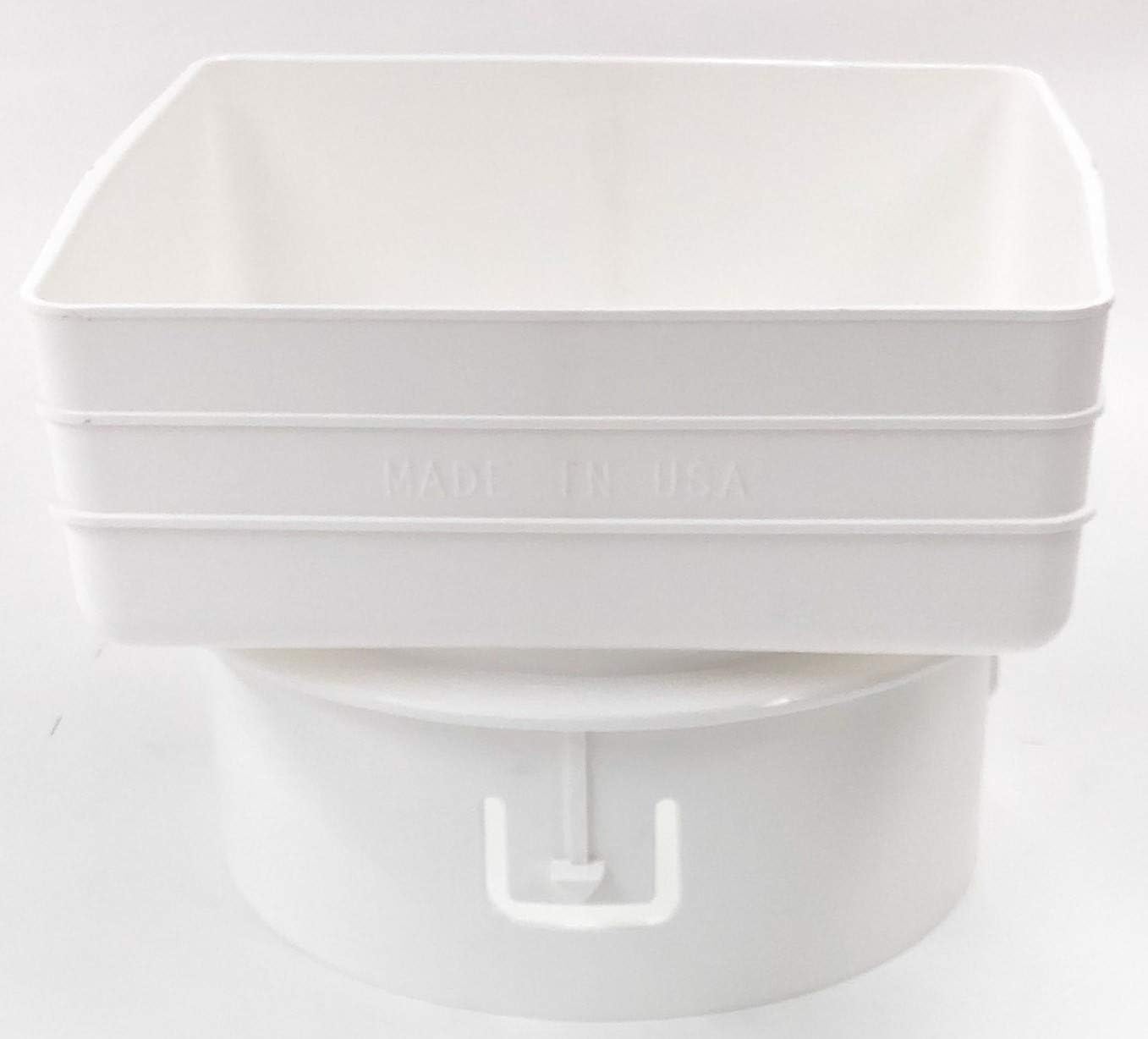 6x6x6 (White) Plastic Universal Downspout to Drain Tile Adapter ...