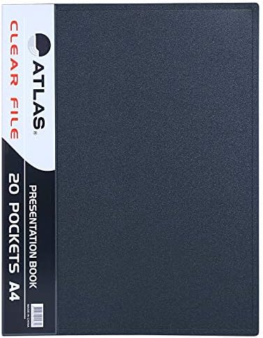 Atlas Clear File Presentation Book, A4-20 Pockets, Grey - ATCL005 price ...