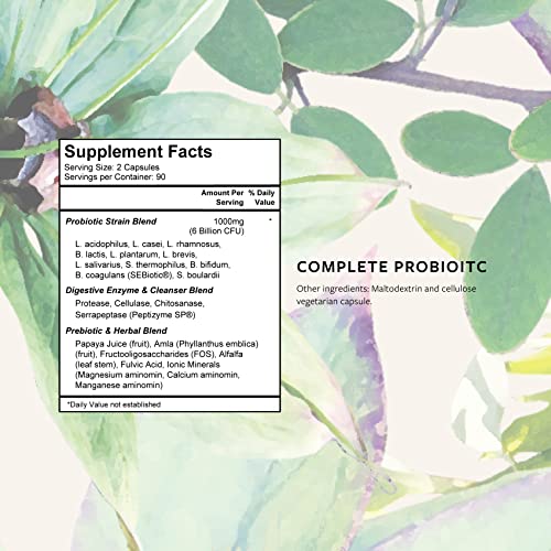 Sakara Complete Probiotic Formula for Gut Health, 180 Capsules, 3 ...