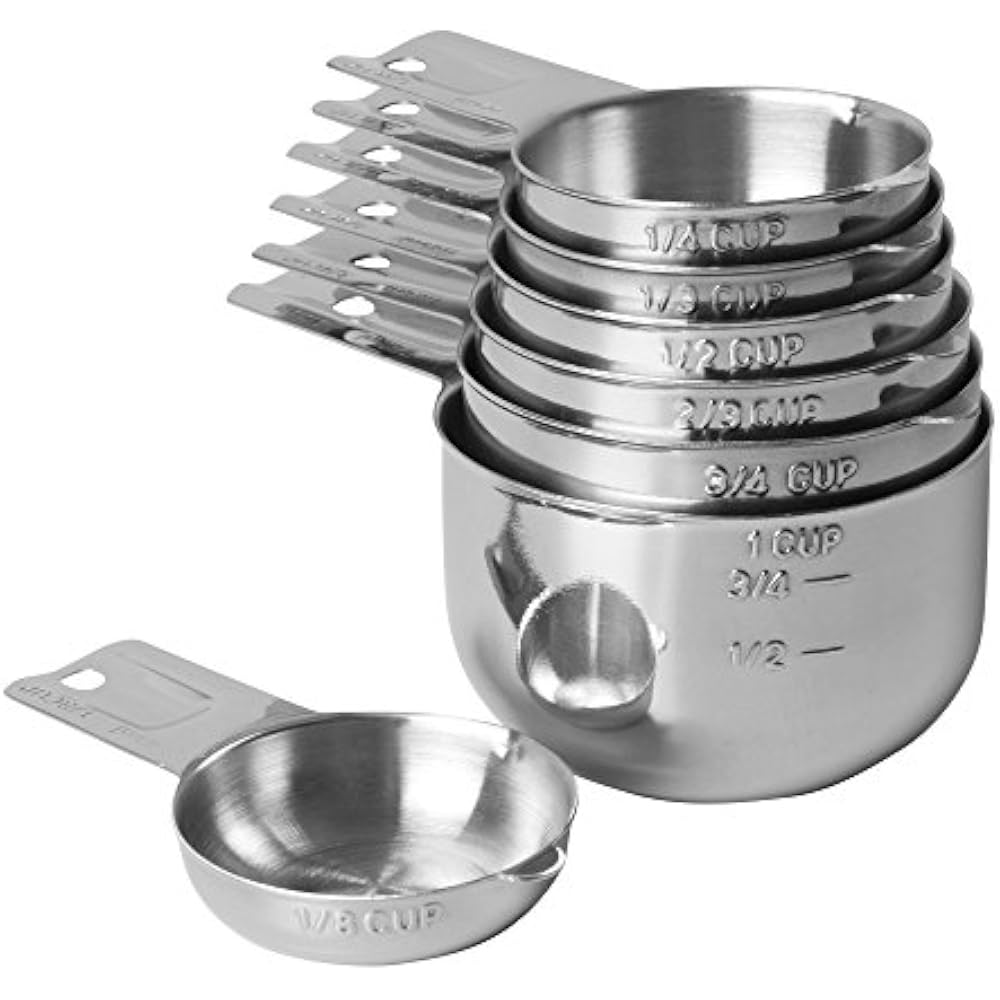 Measuring Cups 7 Piece With New 1 8 Cup Coffee Scoop By KitchenMade