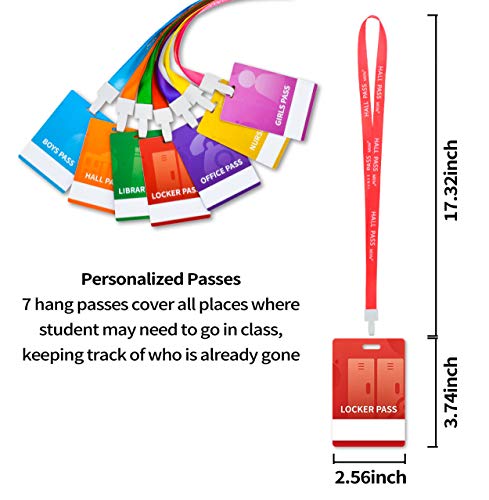 Writeable PVC Hall Pass Lanyards,Mlife Unbreakable School Passes Set ...