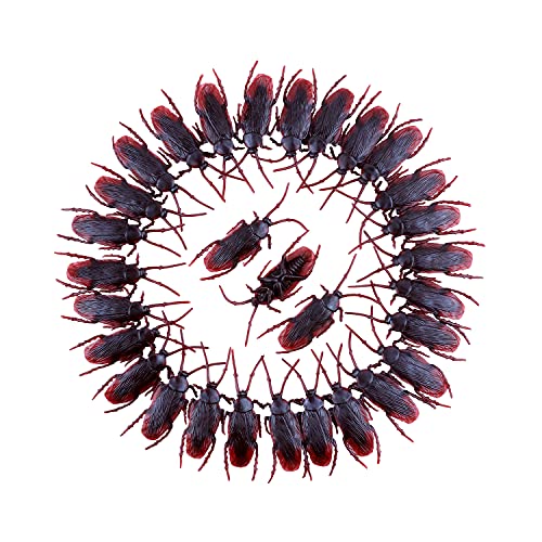 Gawertoy 200 PCS Fake Roaches Toys, Realistic Cockroach Prank Roach ...