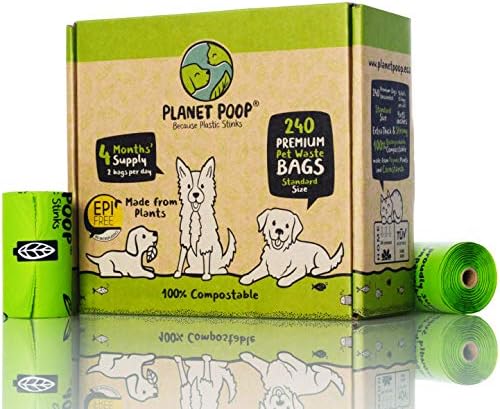 PLANET POOP Home Compostable Dog Poo Bags on Refill Rolls, 240 Un ...