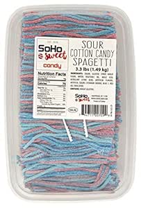 Amazon.com : SoHo Sweet Sour Spagetti Cotton Candy - 3.3Lbs, 52.8 Oz ...