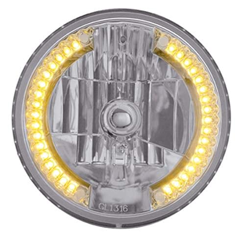 United Pacific ULTRALIT 7” Round Crystal Headlight w/34 LED Position ...